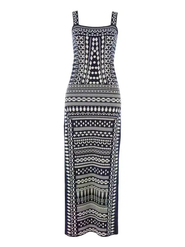 TEMPERLEY LONDON Patterned Knitted Dress - Blue