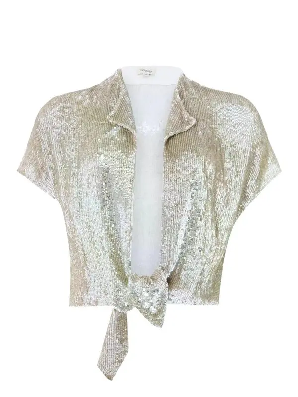 TEMPERLEY LONDON Filigree Sequin-embellished Jacket - Neutrals