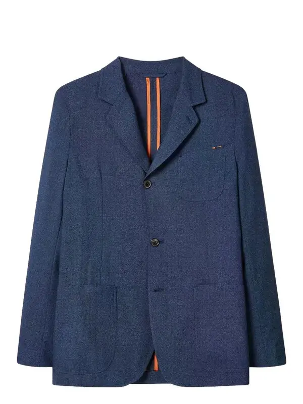 Paul Smith Single-breasted Patck-pocket Blazer - Blue