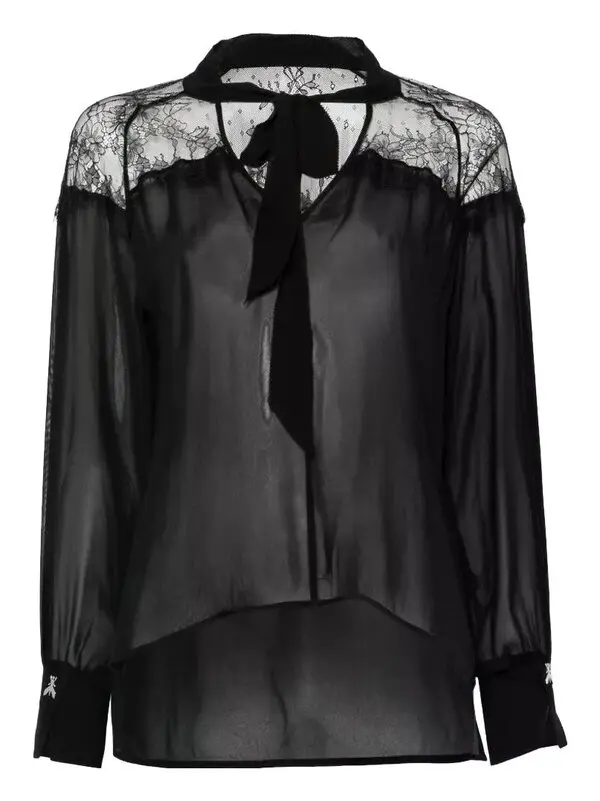 Patrizia Pepe Lace-detail Blouse - Black