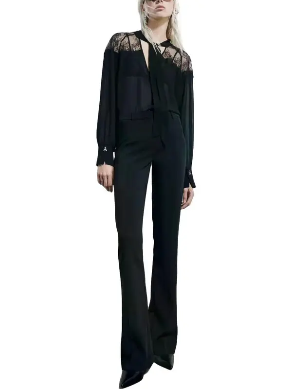 Patrizia Pepe Lace-detail Blouse - Black