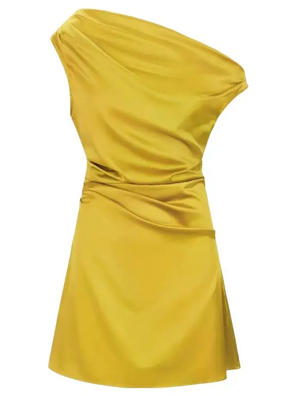 Staud One-shoulder Mini Dress - Yellow