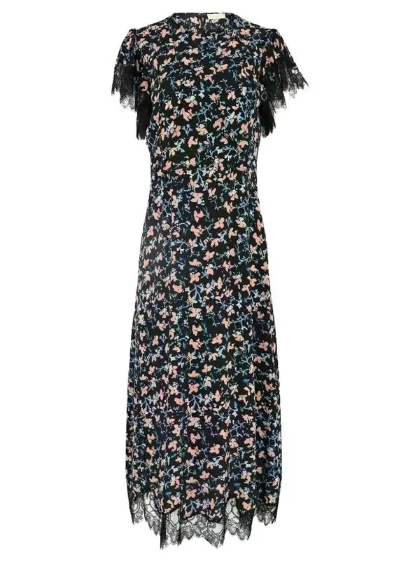 Ulla Johnson Renee Floral-print Midi Dress - Black