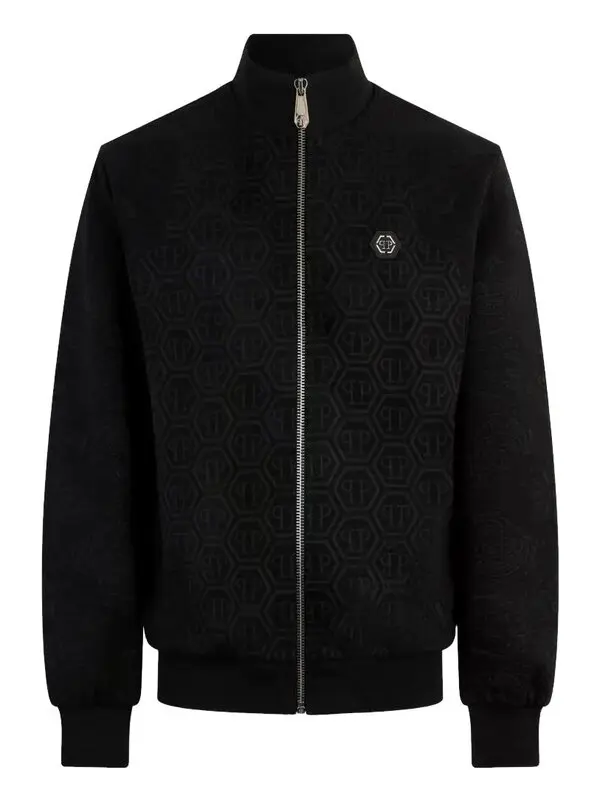 Philipp Plein Jacquard Monogram Tracksuit Jacket - Black