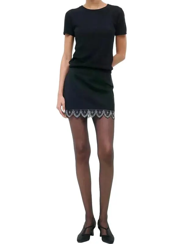 Staud Embellished Mini Skirt - Black