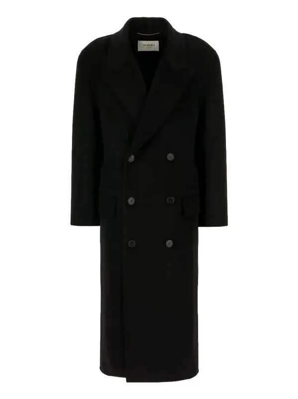 Saint Laurent Double-breasted Coat - Black