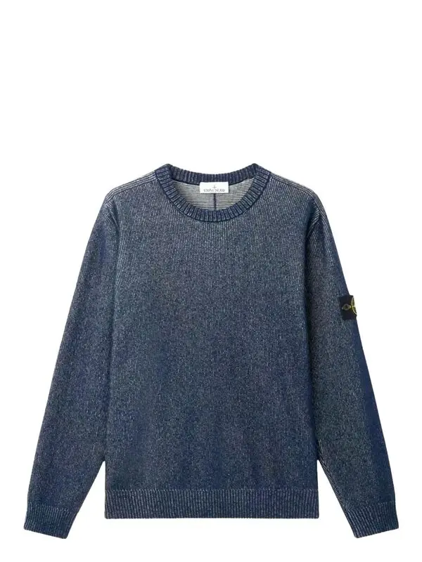 Stone Island Textured Knit Crew Neck - V0m20 Bleu Melange