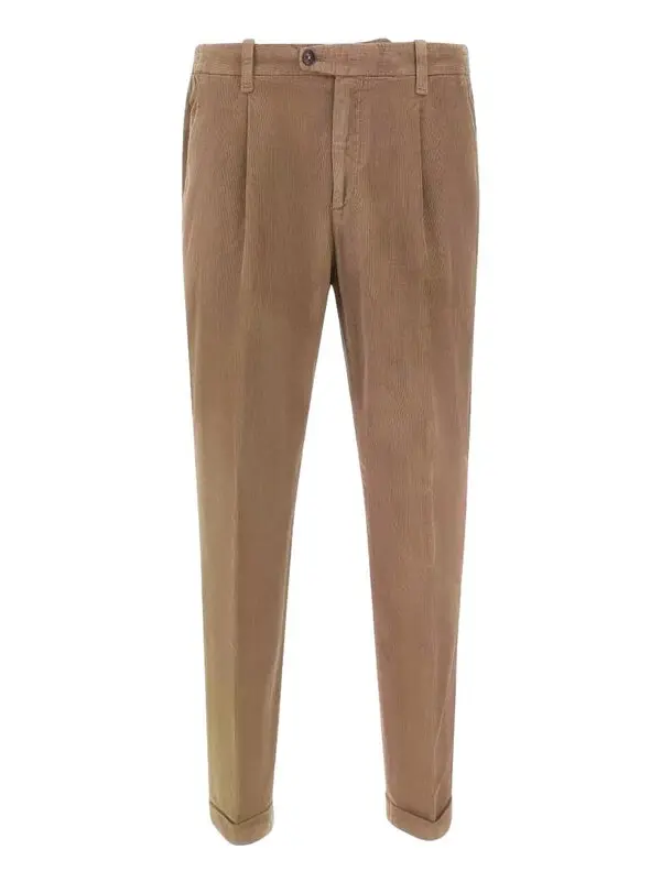 DEVORE INCIPIT Ribbed Trousers - Brown