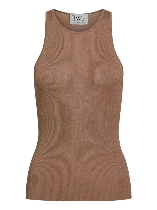 TWP Harbor Fine-ribbed Tank Top - Brown
