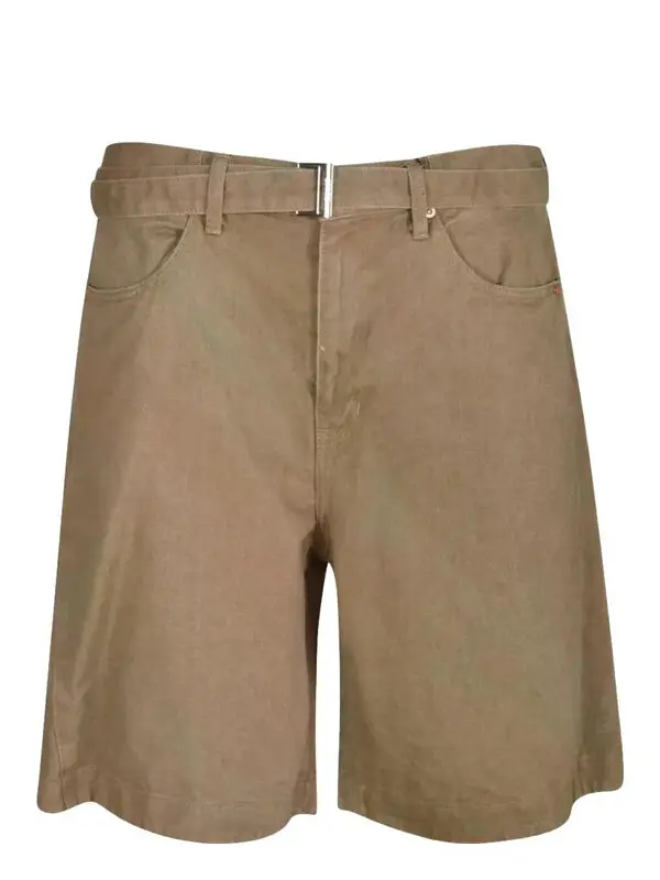 Sacai Belted Denim Shorts - Brown