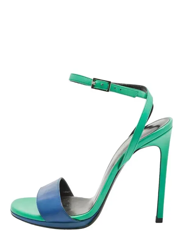 Saint Laurent Jane Leather Ankle-strap Sandals - Blue