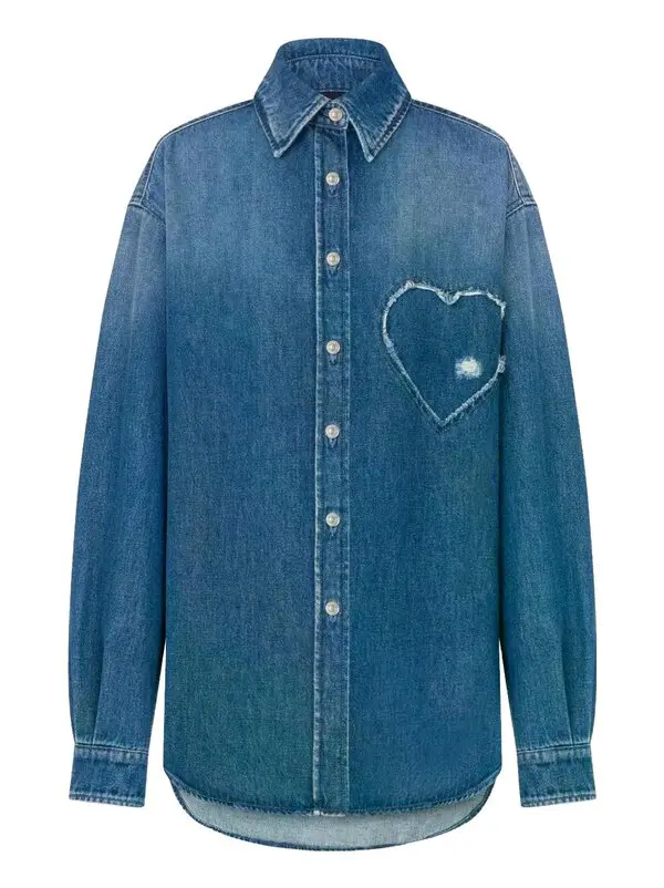 Moschino Heart-detail Long-sleeve Shirt - Blue
