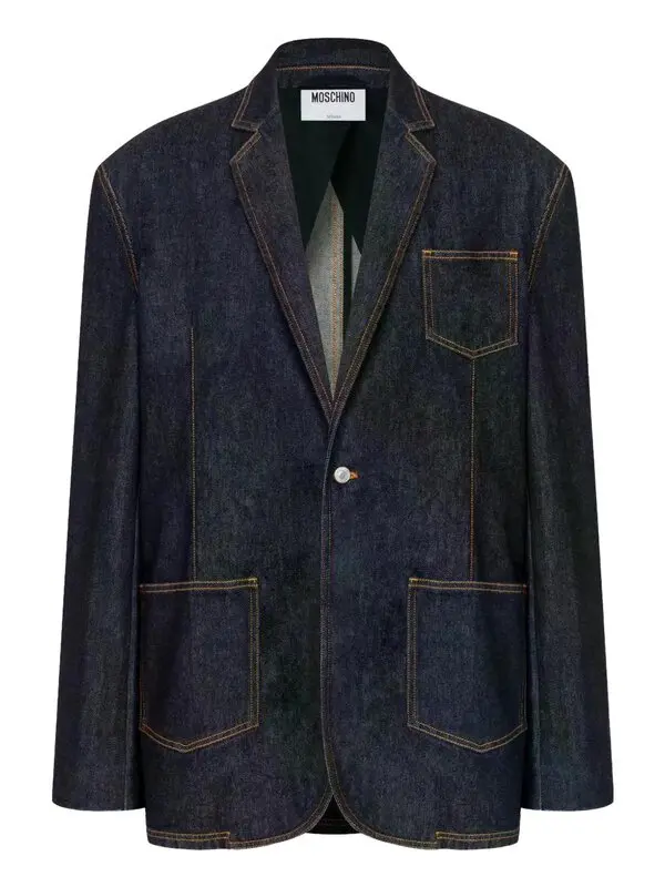 Moschino Patch-pocket Denim Blazer - Blue