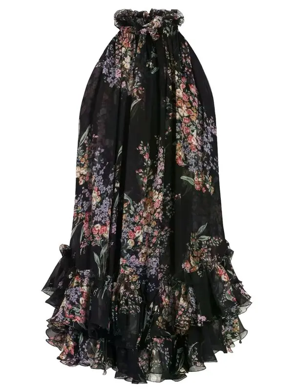Dolce & Gabbana Floral Mini Dress - Black