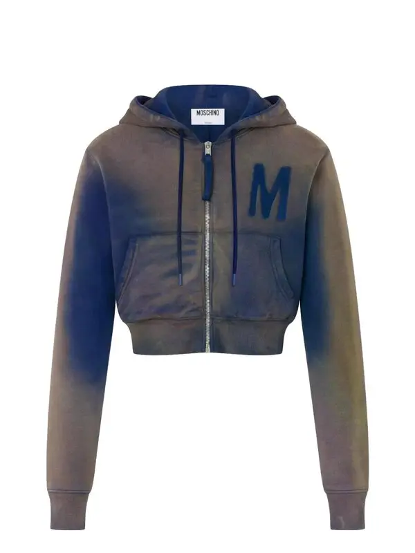 Moschino Zip-up Long-sleeve Hoodie - Blue