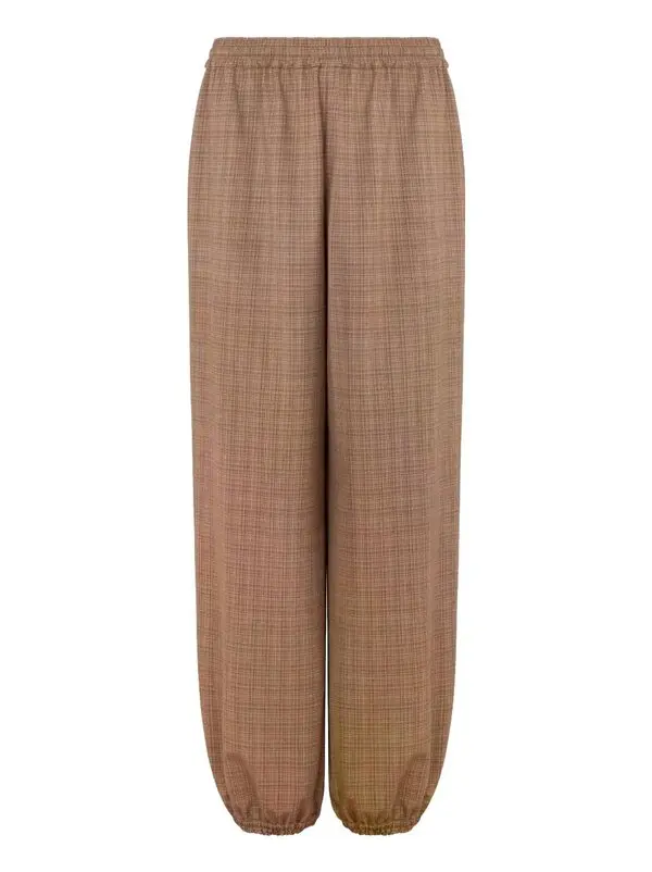 Moschino Plaid-pattern Elastic-waist Trousers - Brown