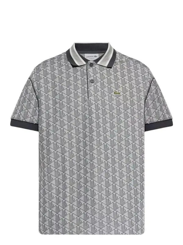 Lacoste Geometric-print Polo Shirt - Grey