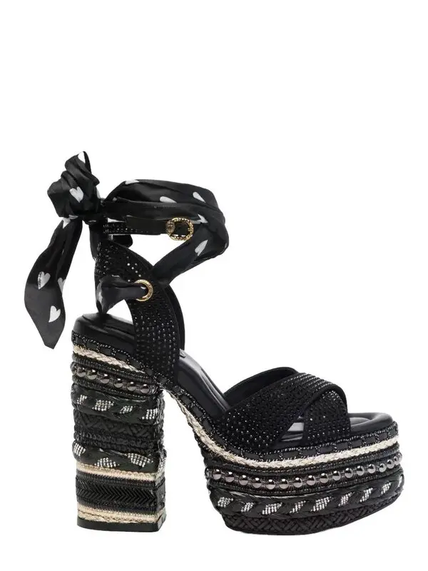 Kurt Geiger Rhinestone-embellished Heeled Sandals - Black