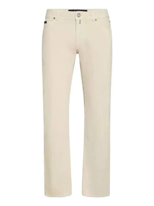 BILLIONAIRE Leather-detail Jeans - Neutrals