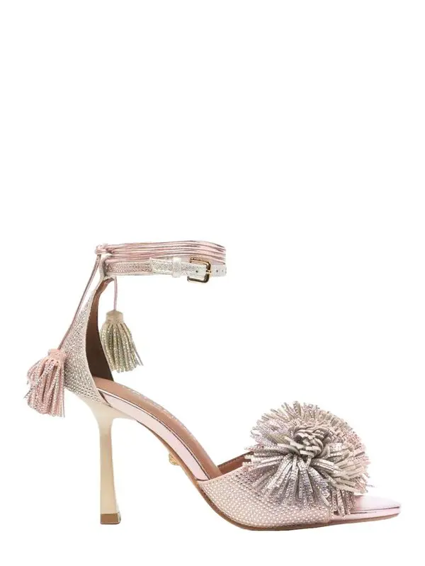 Kurt Geiger Pompom-embellished Heeled Sandals - Pink