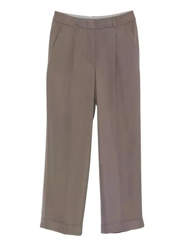 Peserico Cuffed Straight Trousers - Brown