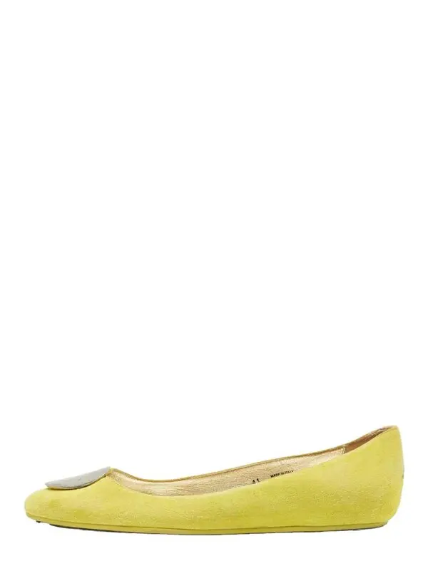 JIMMY CHOO Suede Disc Ballet Flats - Yellow