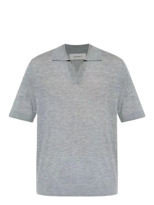 LISA YANG V-neck Polo-collar T-shirt - Grey