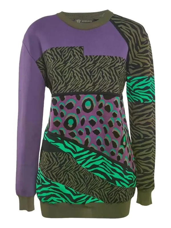 Versace Animal-print Jersey Top - Purple