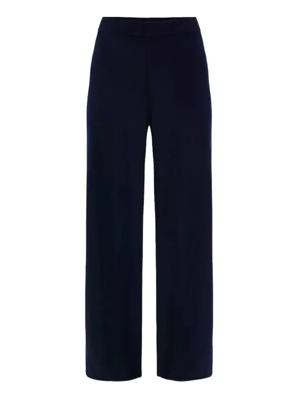GESTUZ Wide-leg Ribbed Trousers - Blue