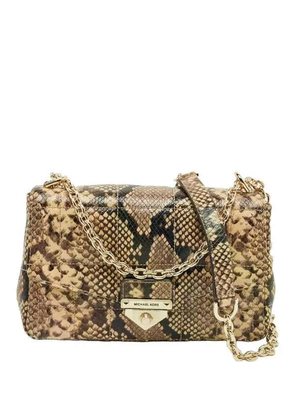 Michael Kors Soho Python-embossed Shoulder Bag - Neutrals