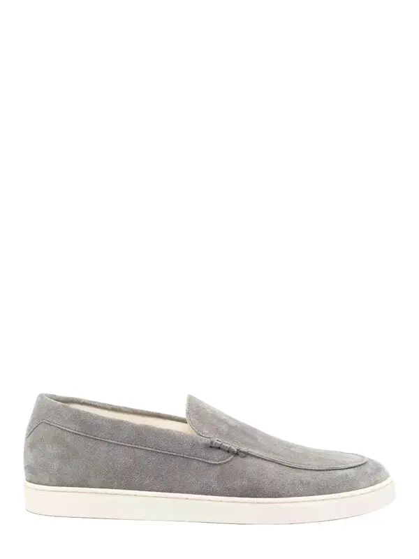 Brunello Cucinelli Topstitched Leather Loafers - Grey