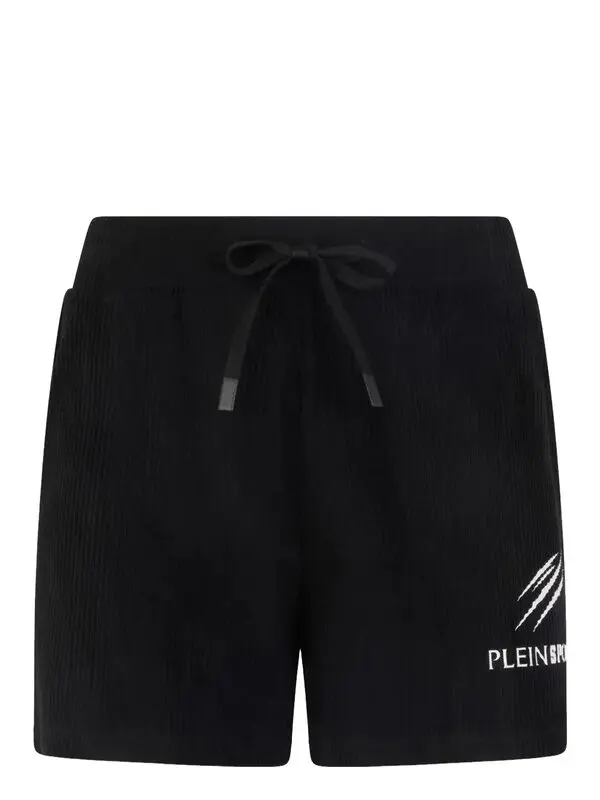 PLEIN SPORT Ribbed Lettering Shorts - Black