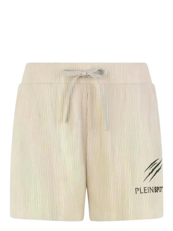 PLEIN SPORT Ribbed Lettering Shorts - Neutrals