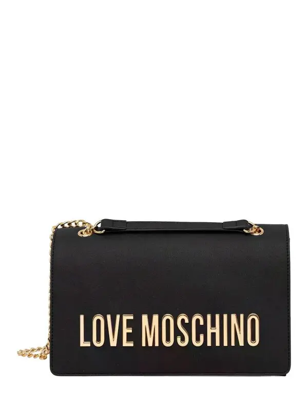 Moschino Logo Chain Crossbody Bag - Black