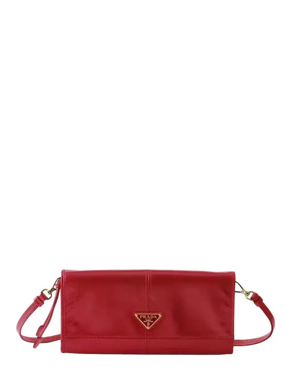Prada Logo-plaque Leather Bag - Red