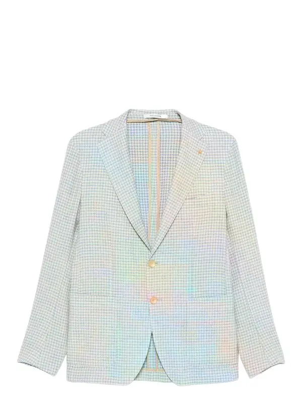 Tagliatore Houndstooth Single-breasted Blazer - Blue