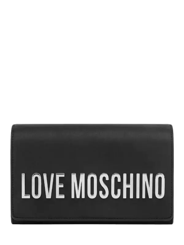 Moschino Lettering Chain Shoulder Bag - Black