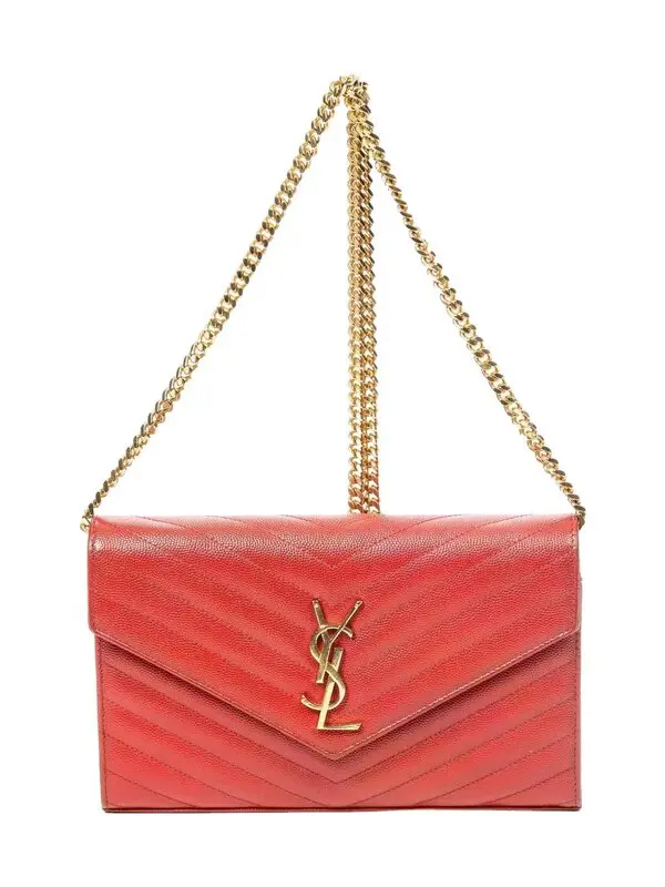 Saint Laurent Envelope Shoulder Bag - Red