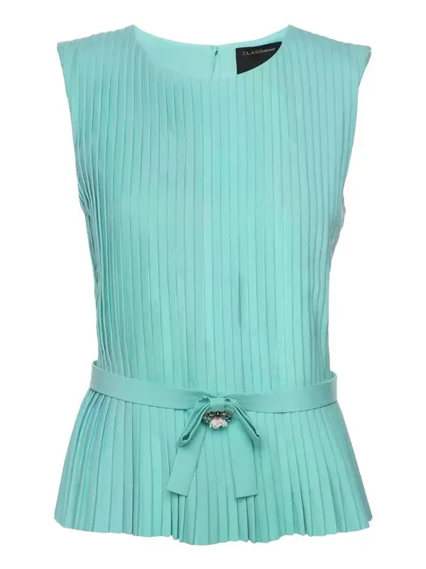Roberto Cavalli Pleated Belted Top - Blue