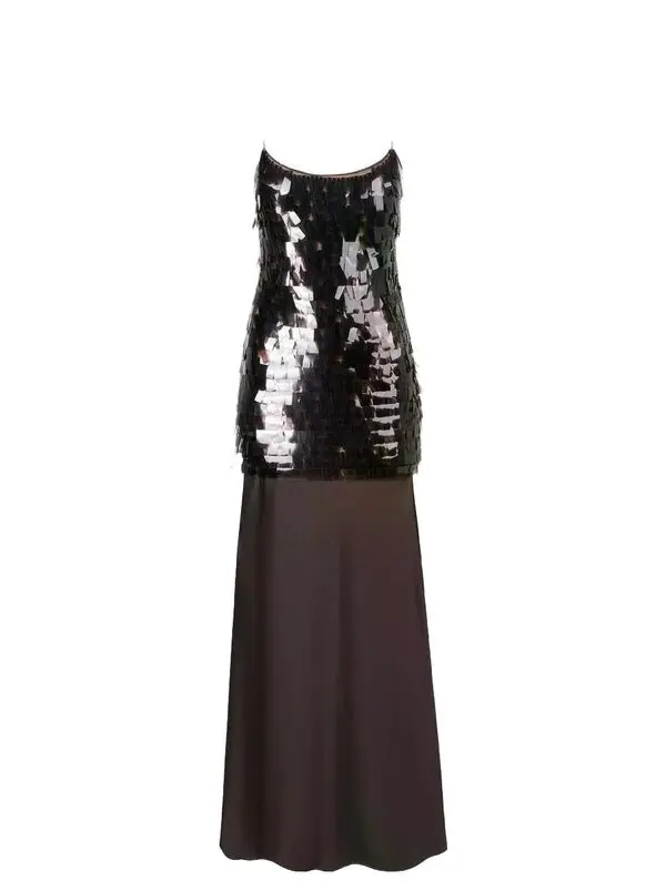 Staud Mesa Earth Sequin Strappy Maxi Dress - Brown
