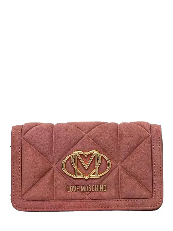 Moschino Quilted Shoulder Bag With Chain Strap - Pink