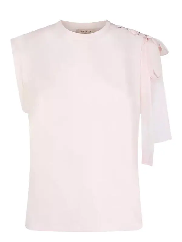 TWINSET Bow-detail T-shirt - Pink