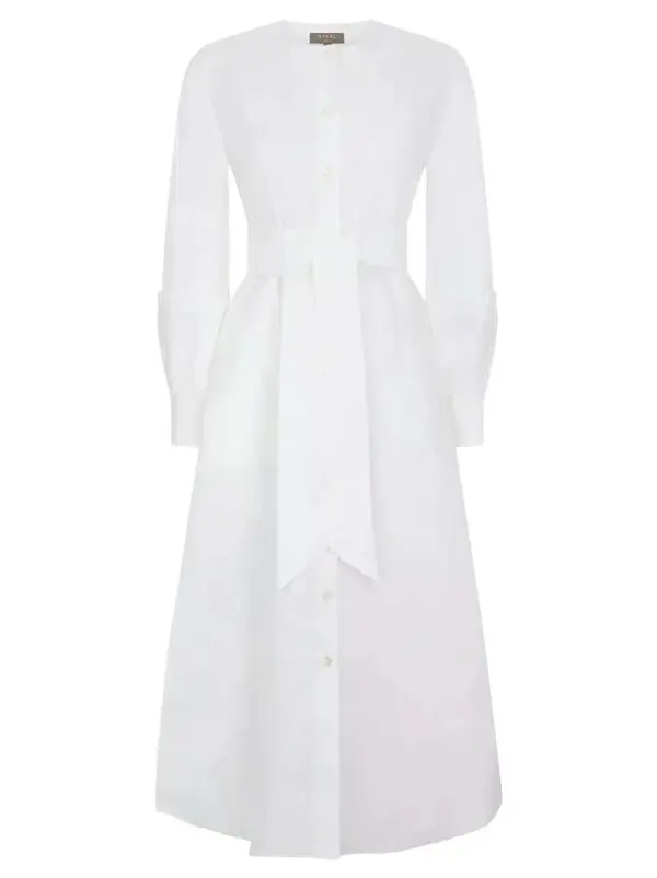 N.peal Willow Linen Midi Dress - White