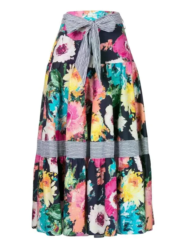 Talbot Runhof Floral-print Midi Skirt - Multicolour