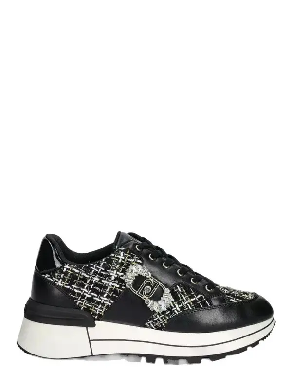 Liu Jo Crystal-appliqué Tweed Sneakers - Black
