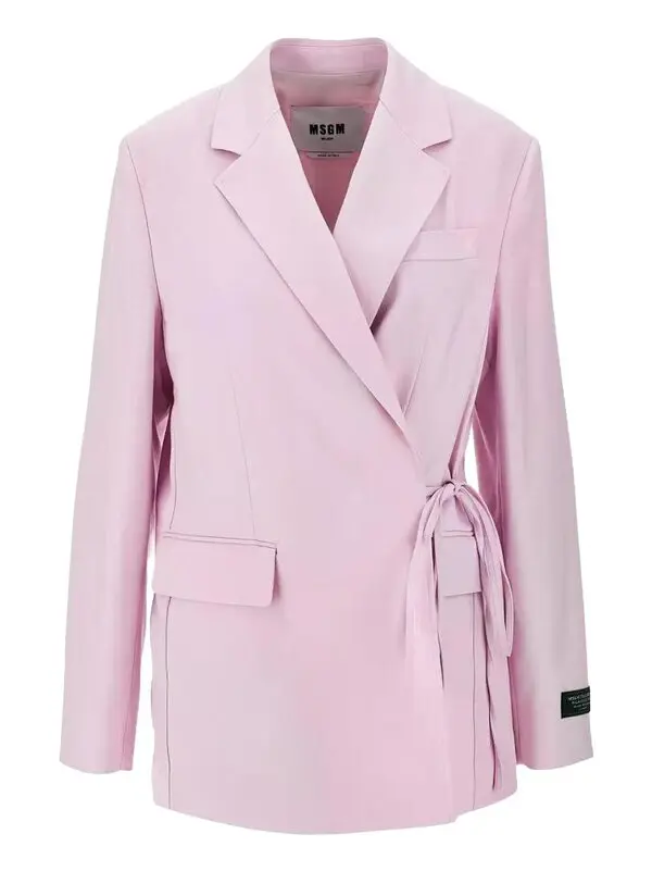 MSGM Tie-fastening Long-sleeve Blazer - Pink