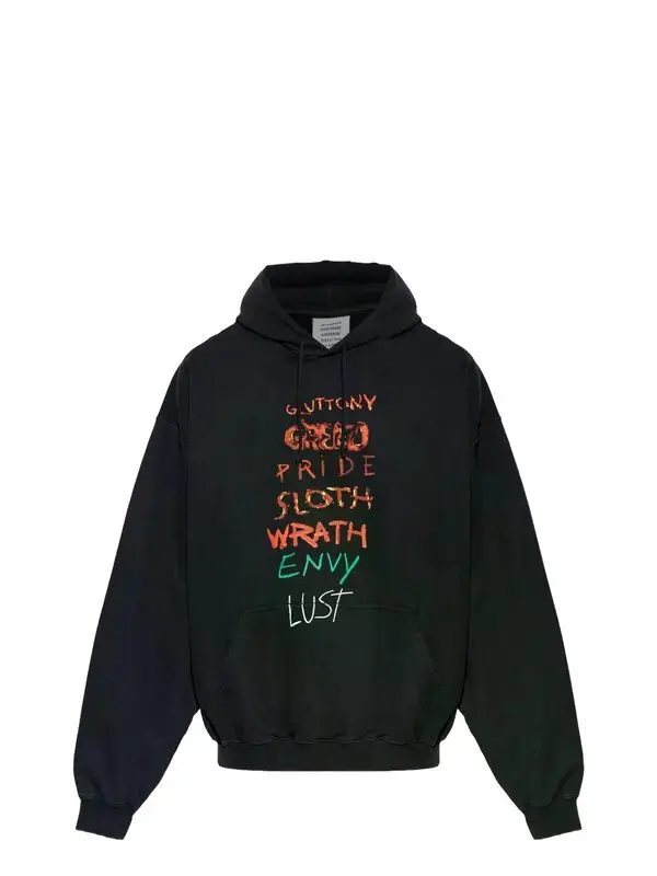 Vetements Graphic Print Hoodie - Black