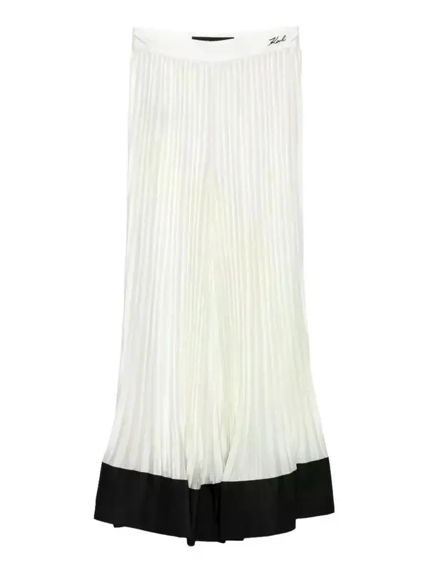 Karl Lagerfeld Pleated Wide-leg Trousers - White