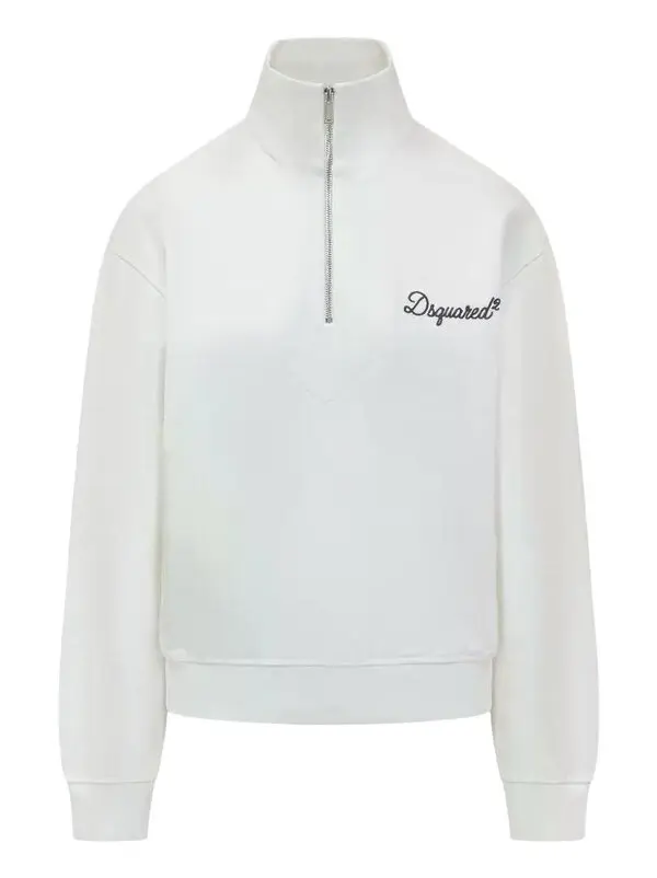 Dsquared2 Zip-up High-neck Sweater - White