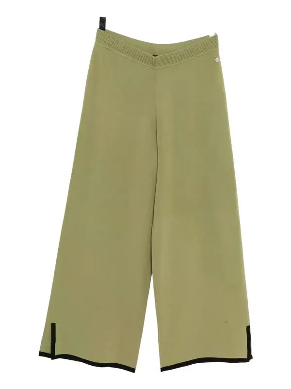 Karl Lagerfeld Contrast-knit Trousers - Green